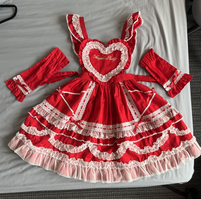 [AP][Angelic Pretty] Heart Bib Skirt + KC - Skirts - Lace Market ...