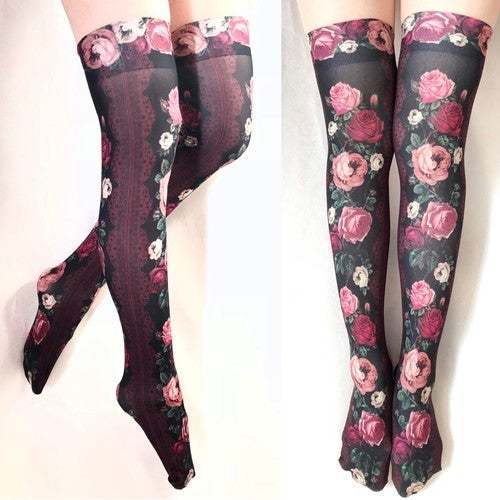 Morun x Muuna Stoik Rose Thorn OTKs - Socks and Tights - Lace Market ...