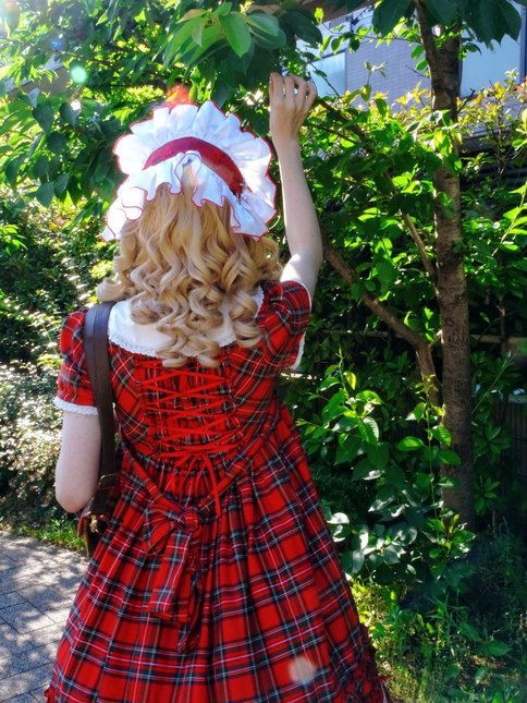 Bodyline classic Magnolia A-Line Plaid OP in red - Dresses - Lace ...