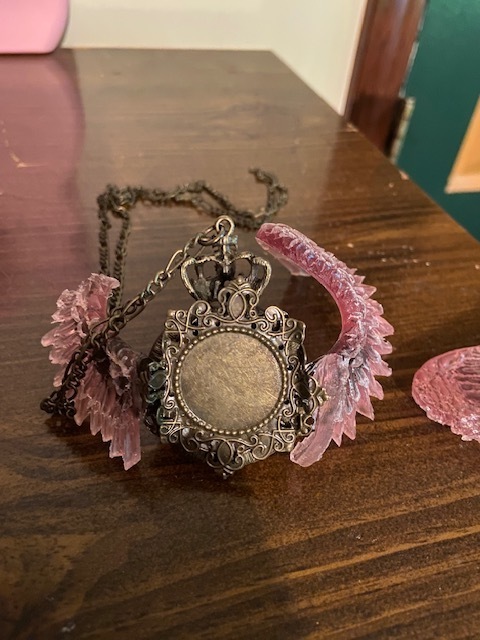 Balsamic Moon Pink Angel Resin necklace DAMAGED/BROKEN - Necklaces ...