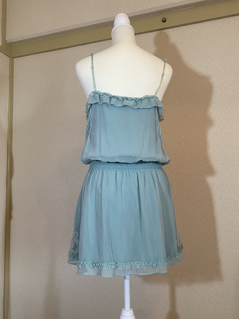 Mercuryduo - mint green embroidered chiffon mini dress - Dresses - Kei ...