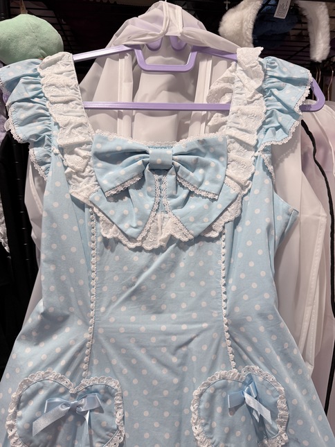 Angelic Pretty Cute Heart JSK Sax (Polka dots) - Jumperskirt - Lace ...