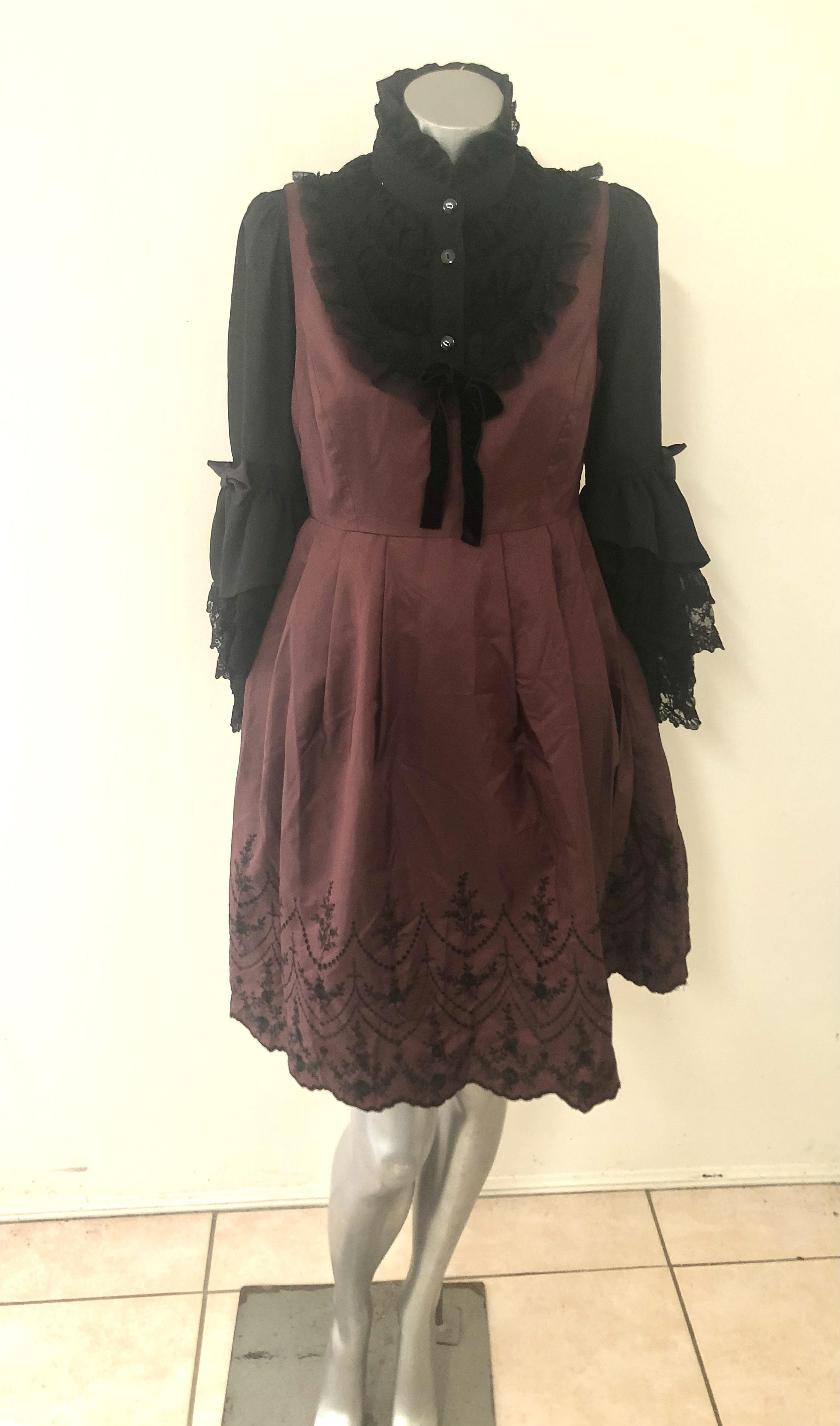 Moi Meme Moitie maroon dress - XS-S - Dresses - Lace Market: Lolita ...
