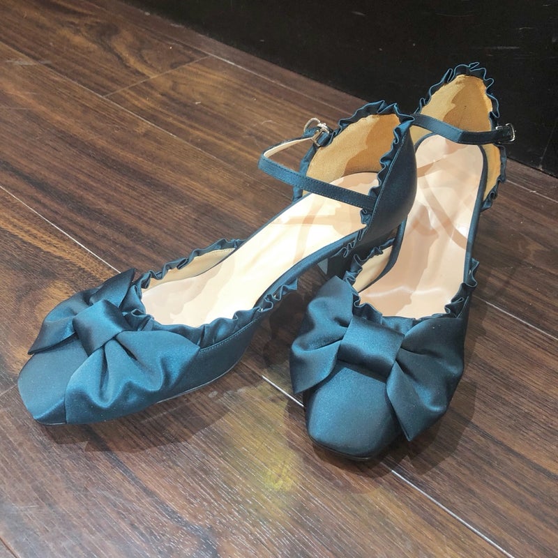 Baroque Satin Ribbon Shoes in Peacock Green / Teal - Shoes - Lace ...