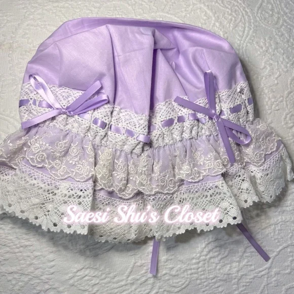 NWT Rococo Classic Lolita Ribbon Lace Bonnet Lavender x White (2 ...