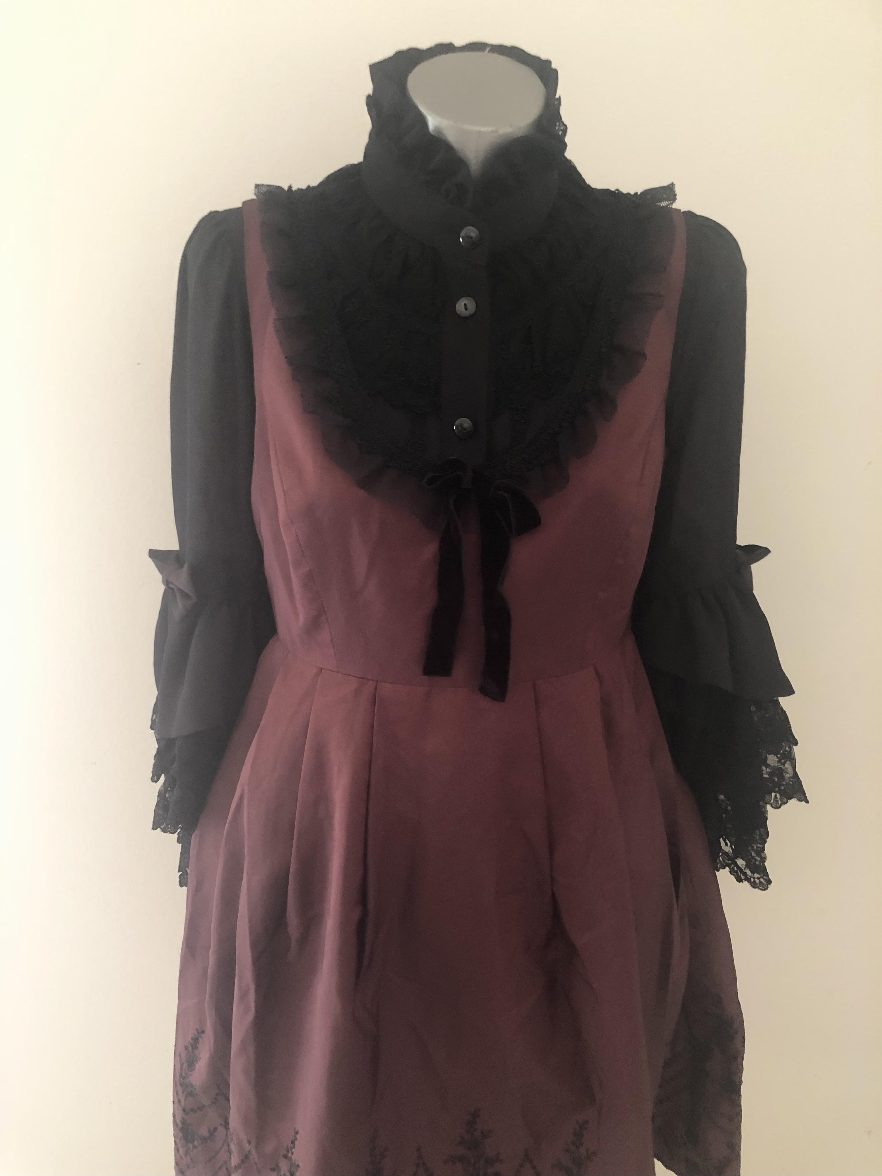 Moi Meme Moitie maroon dress - XS-S - Dresses - Lace Market: Lolita ...