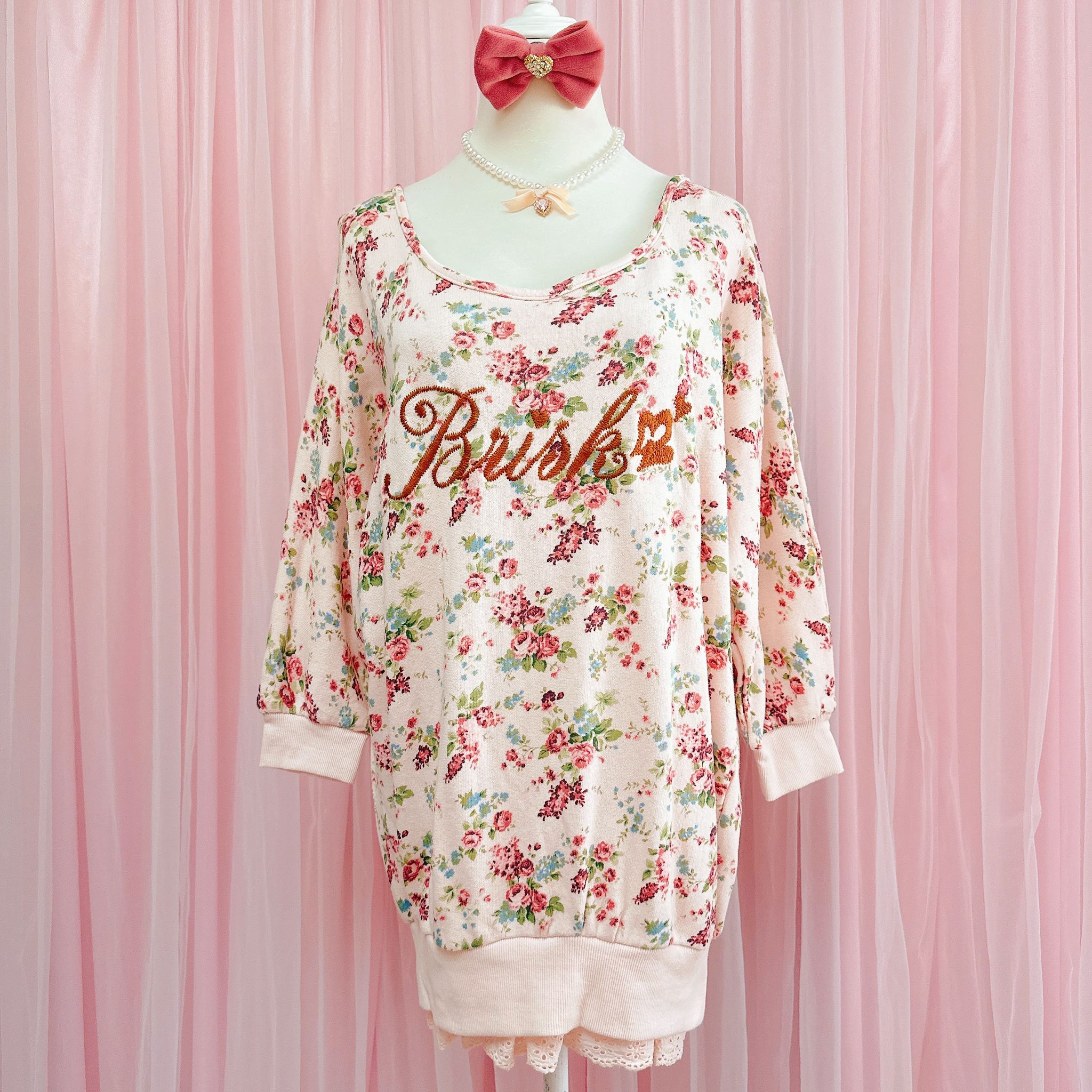 🍒Japan brand Liz Lisa pink floral sweater with 2 bow NWT🍒 - Sweaters ...