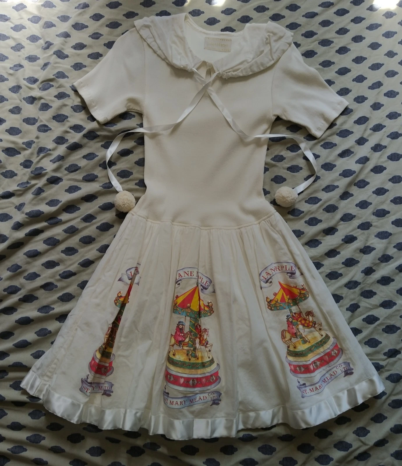 Vintage 90s Jane Marple carousel clown dress circus merry go round ...