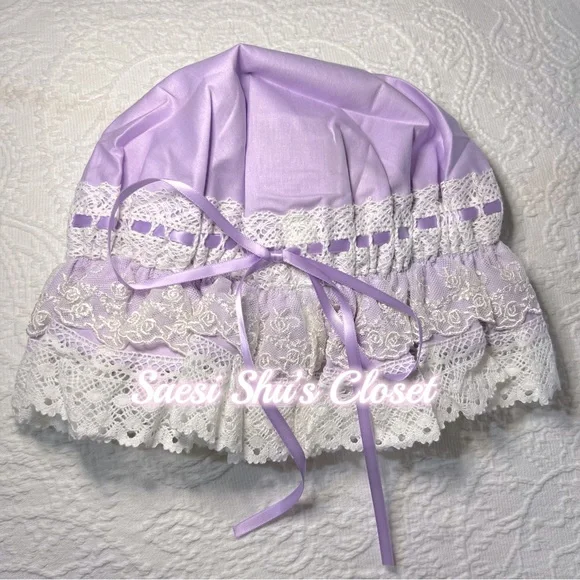 NWT Rococo Classic Lolita Ribbon Lace Bonnet Lavender x White (2 ...