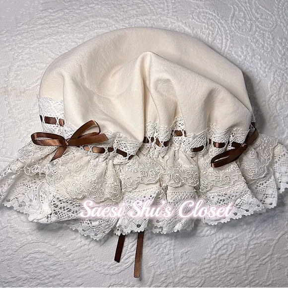 NWT Rococo Classic Lolita Lace Ribbon Bonnet in Ivory Colorway 🎀 in ...