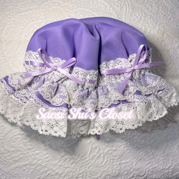 NWT Rococo Classic Lolita Ribbon Lace Bonnet Lavender x White (2 ...