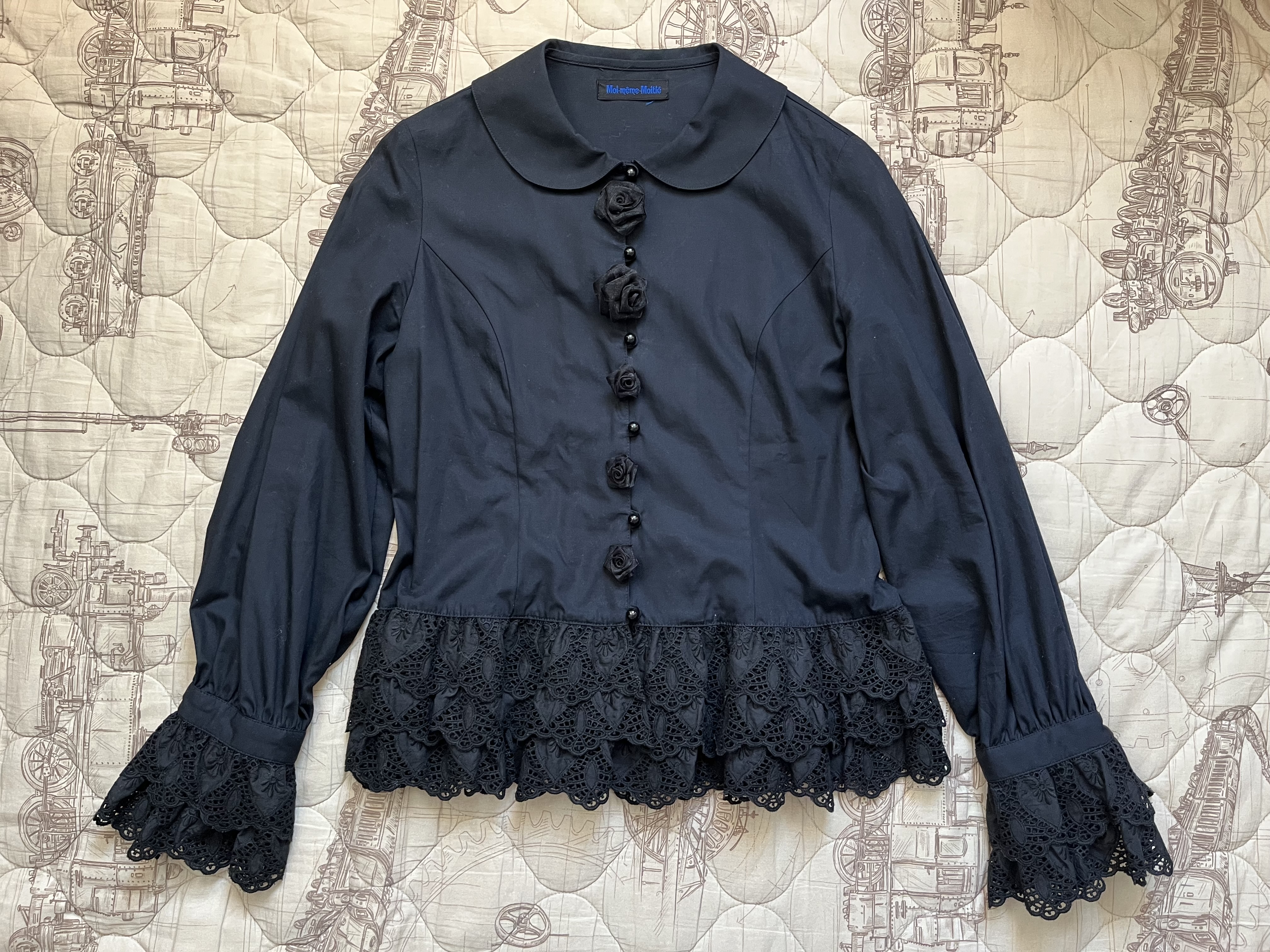 Moi meme Moitie Rose patterned and lace Blouse - Blouses - Lace Market ...