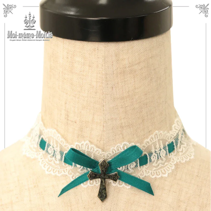Moi Meme Moitie - Cross Logo Charm Lace Choker (Emerald) NWT ...