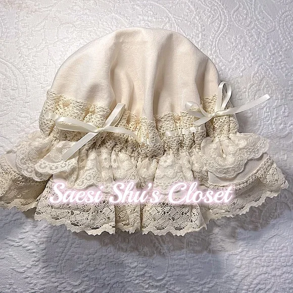 NWT Rococo Classic Lolita Lace Ribbon Bonnet in Ivory Colorway 🎀 in ...