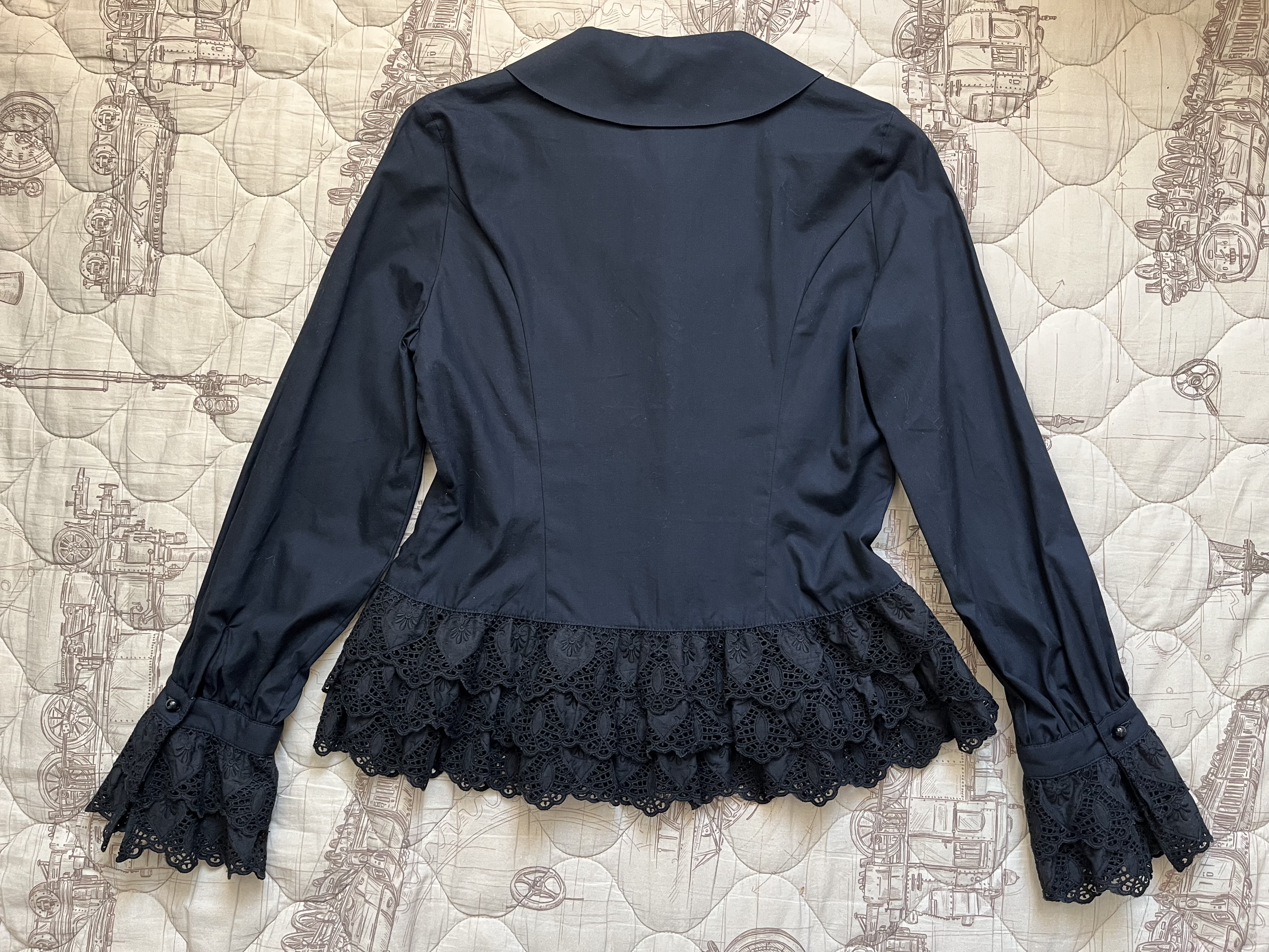 Moi meme Moitie Rose patterned and lace Blouse - Blouses - Lace Market ...