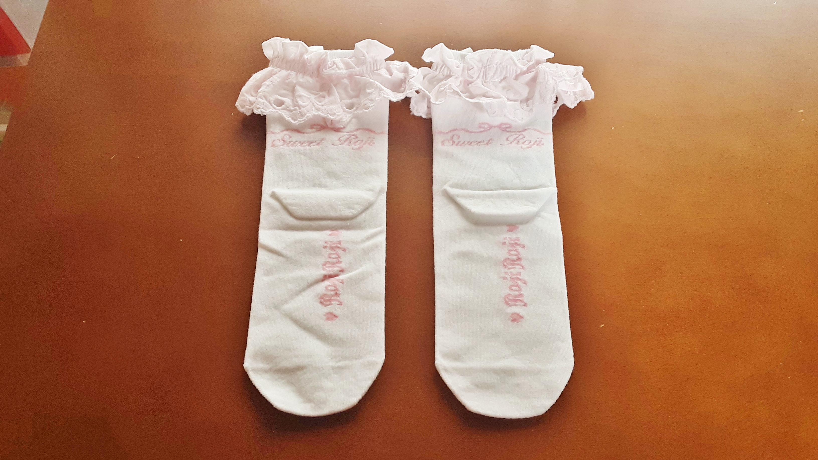 Roji Roji White (owh) and Pale Pink Cotton Lace Ankle Socks NWOT ...