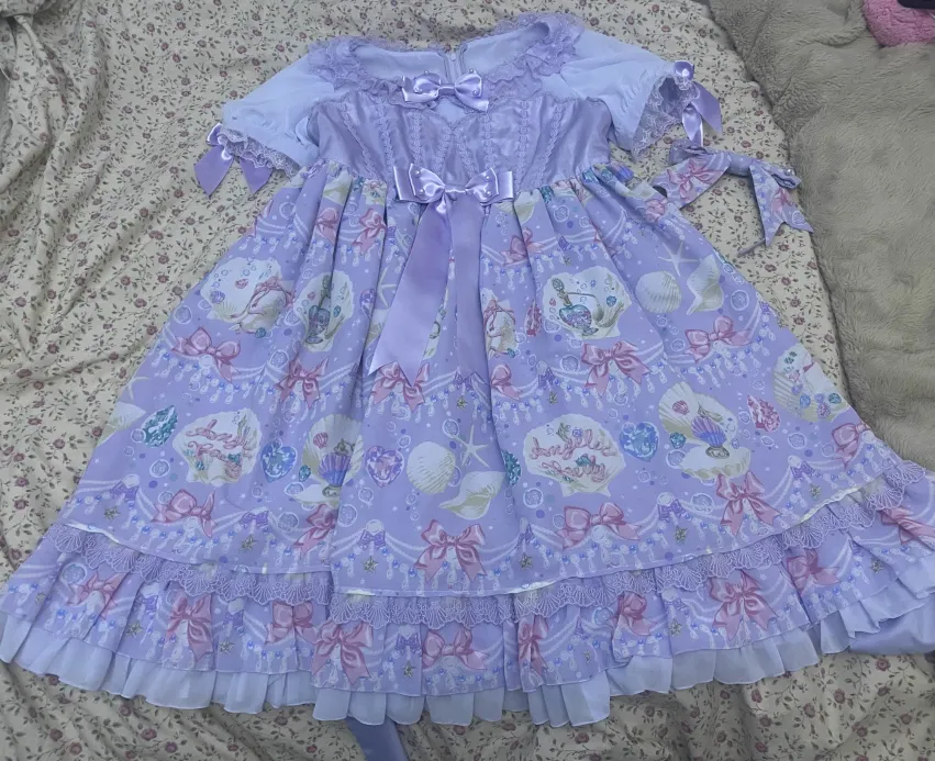 Angelic Pretty Jewel Marine OP set in Lavender - One Piece - Lace ...