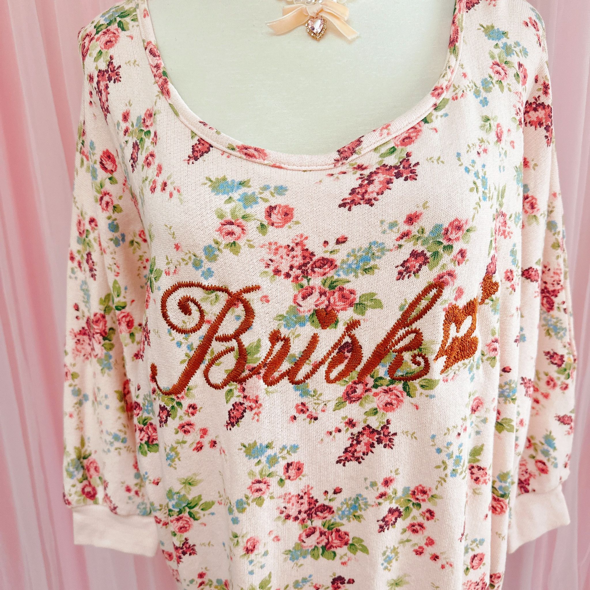 🍒Japan brand Liz Lisa pink floral sweater with 2 bow NWT🍒 - Sweaters ...