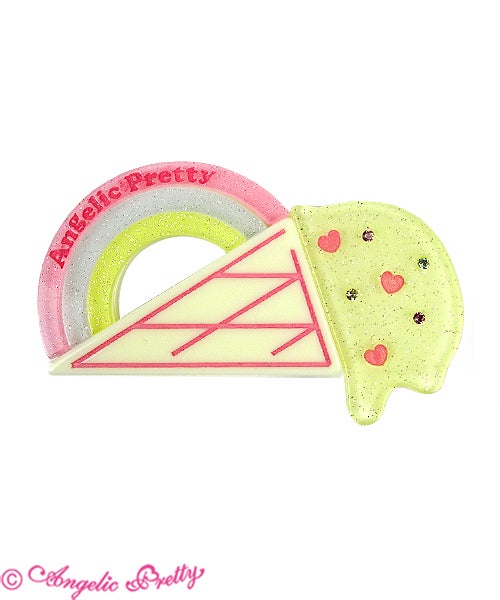 AP - Rainbow Ice Cream Clip Brooch - Yellow - Hair Accessories - Lace ...