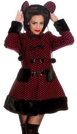 Hell bunny red/black bear ear fur coat plus size - Coats - Lace Market ...