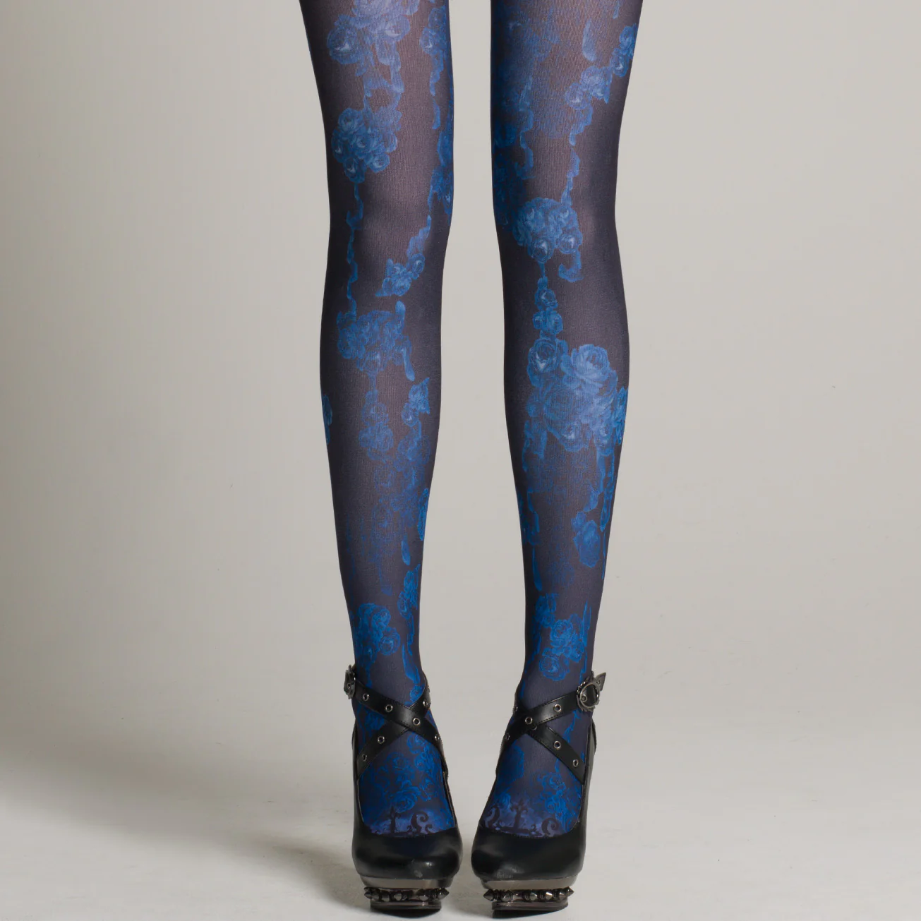 h.naoto Bloody Rose Tights - Blue - Socks and Tights - Lace Market ...