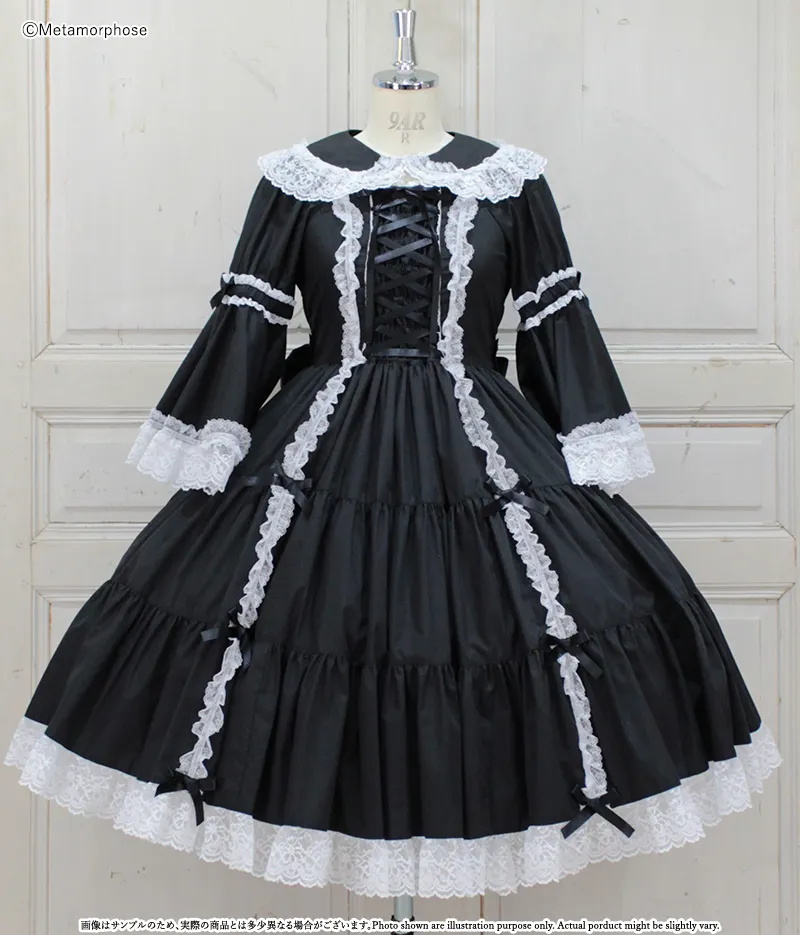 Metamorphose Temps de Fille Solid Color Raschel Lace Princess Sleeve OP ...
