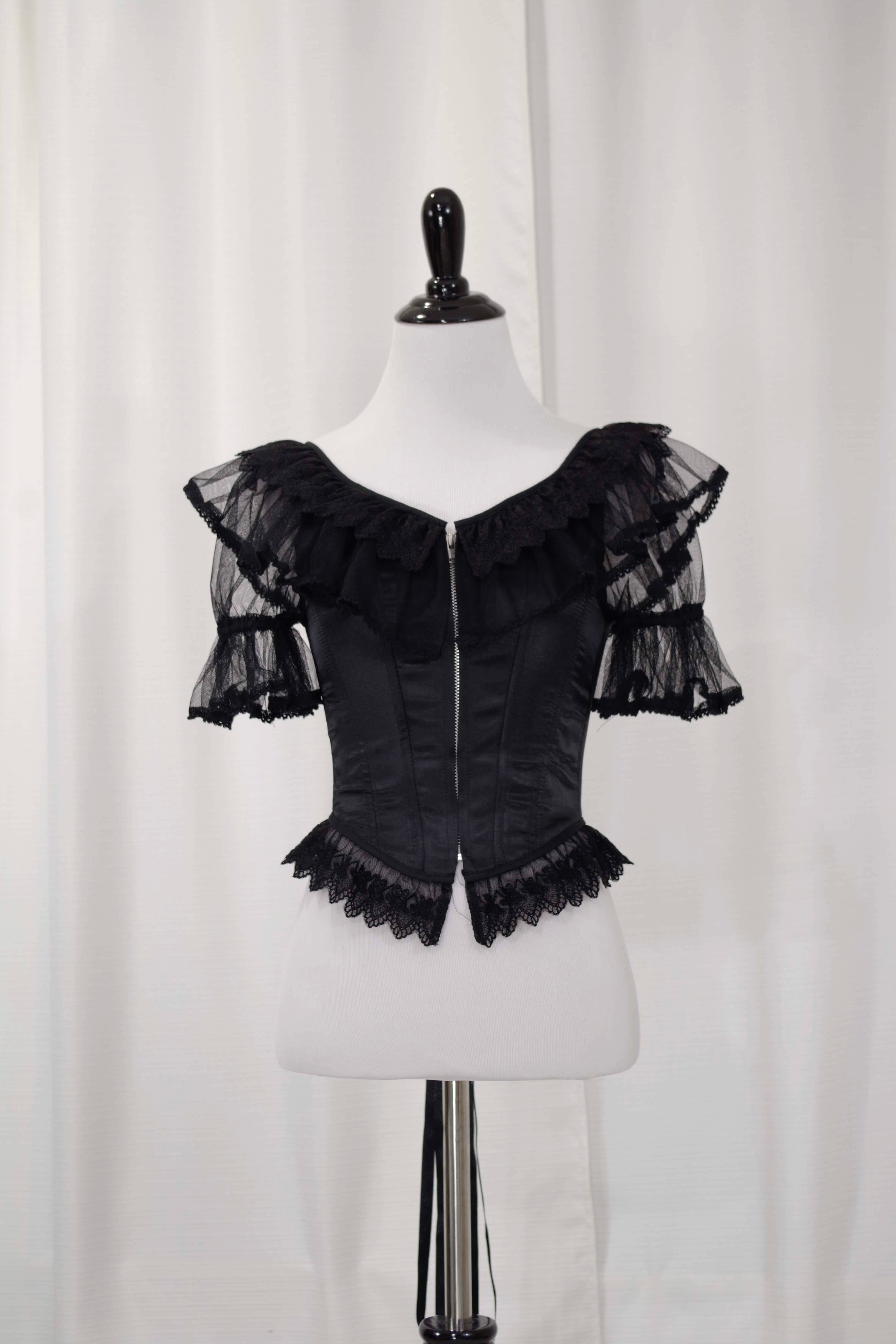 Triple Fortune Corset with Tulle Sleeves - Thin/Strapless/Corset - Lace ...