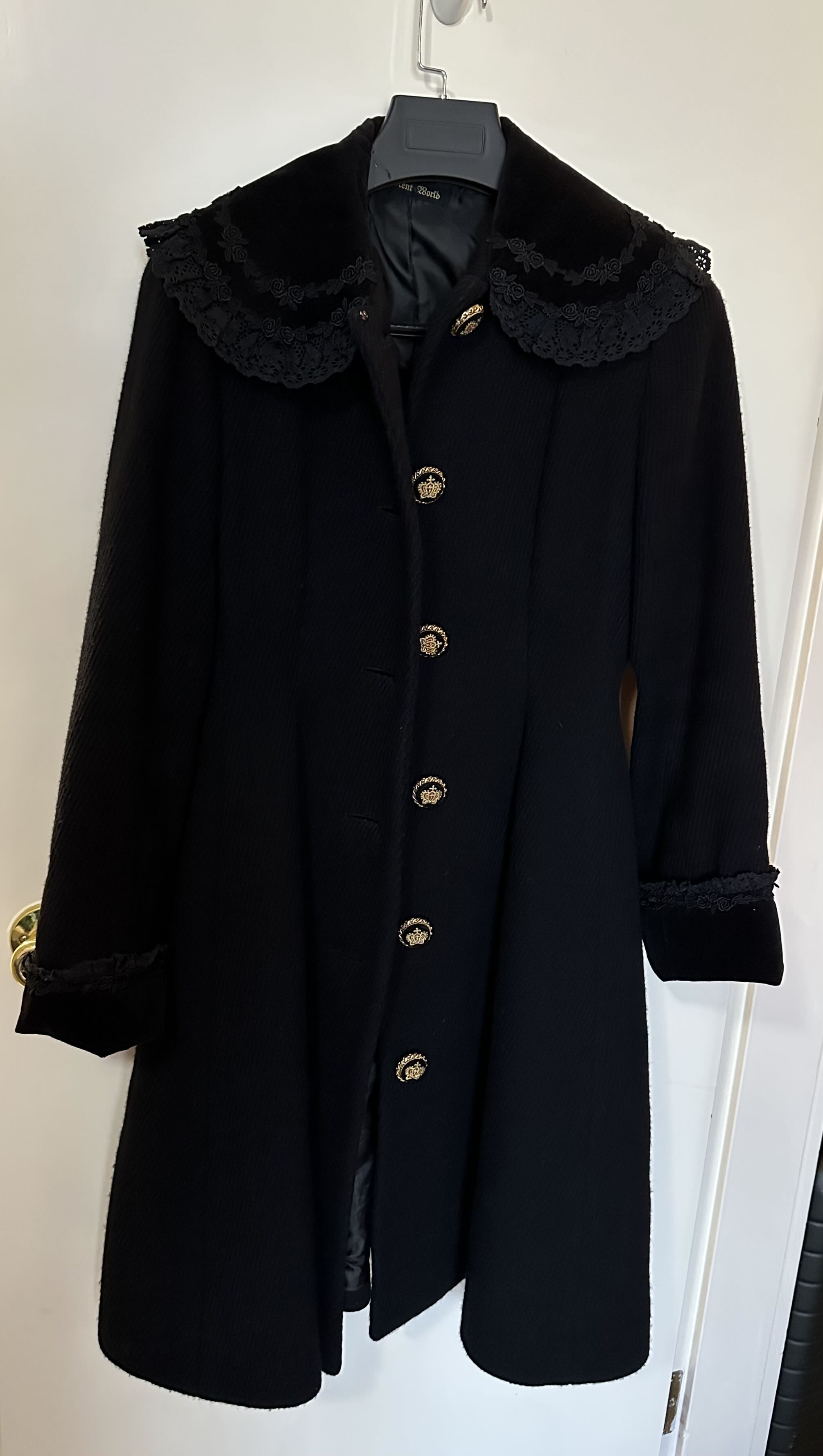 Innocent World Ribbon Crown Lace Coat in Black - Outerwear - Lace ...